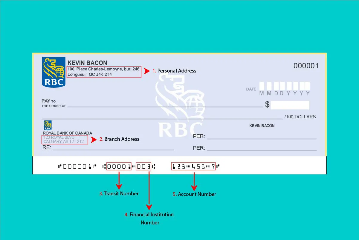 How to Find and Read an RBC Sample Cheque