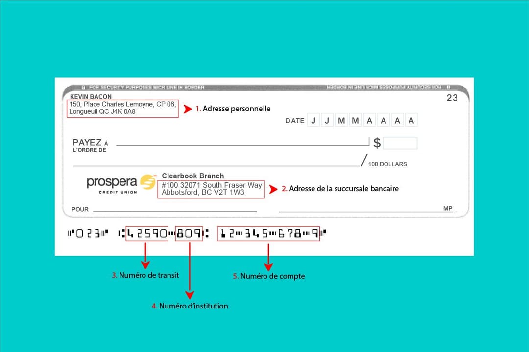 Spécimen de chèque Canada - Hardbacon