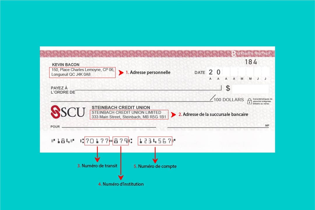 Spécimen de chèque Canada - Hardbacon